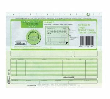 BLOCK CHEQUE POLIZA CON C PRINTAFORM 1/2OF 20J